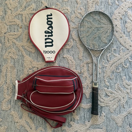 Vtg Wilson Jimmy Connors T2000 Steel Tennis Racket Raquet W/ 2 Covers ...