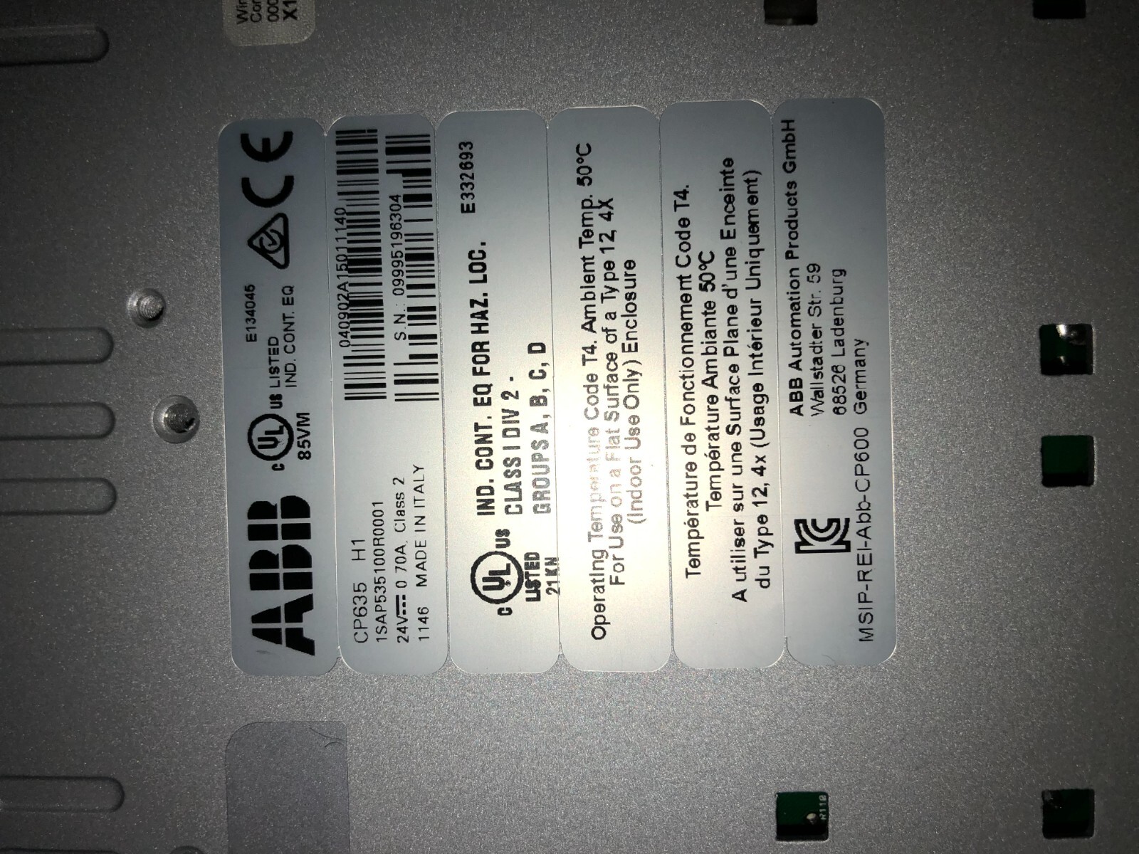 ABB 1SAP535100R0001 CP635 H1 | eBay