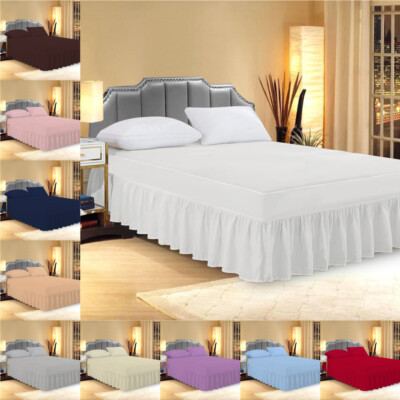 Extra Deep Fitted Valance Sheet Bed Sheets Single Double King Size OR ...