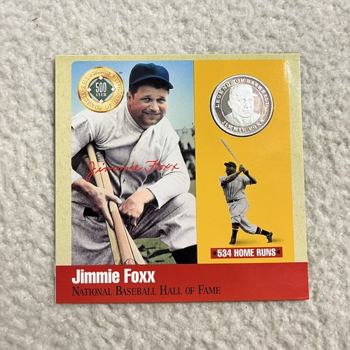 Jimmie Fox 1990 Legends of Baseball 500 Home Run Club Card .999 Silver ...