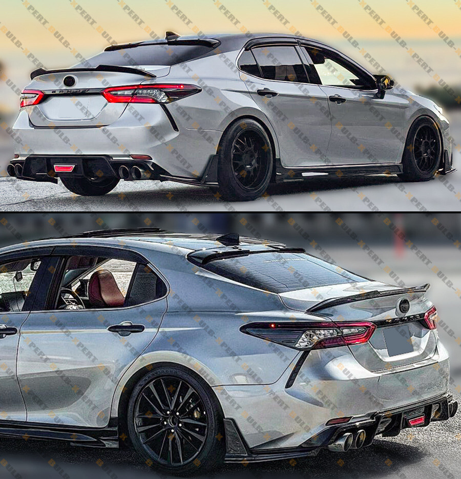 For 2018-24 Camry SE XSE Gloss Black LED Rear Diffuser + Yofer Corner ...