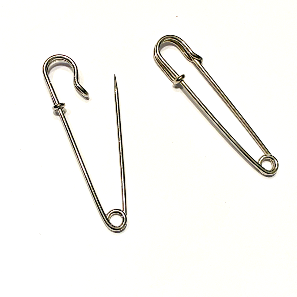 Safety Pins 50 Pcs 3" Silver Extra Large Heavy Duty Steel Metal Sewing ...