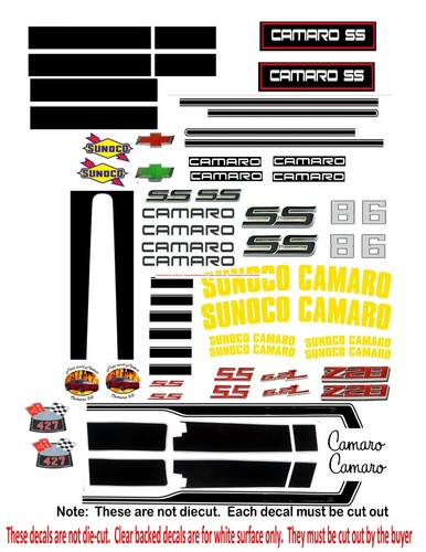 1: 24 1:18 CHEVY CAMARO DECALS FOR DIECAST & MODEL CARS & DIORAMAS | eBay