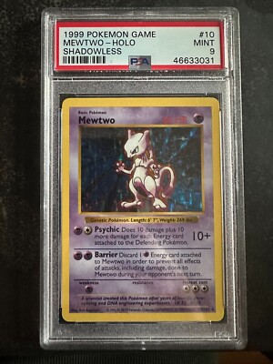 🔥PSA 9 MINT MEWTWO SHADOWLESS Base Set #10 Pokemon 1999🔥 | eBay