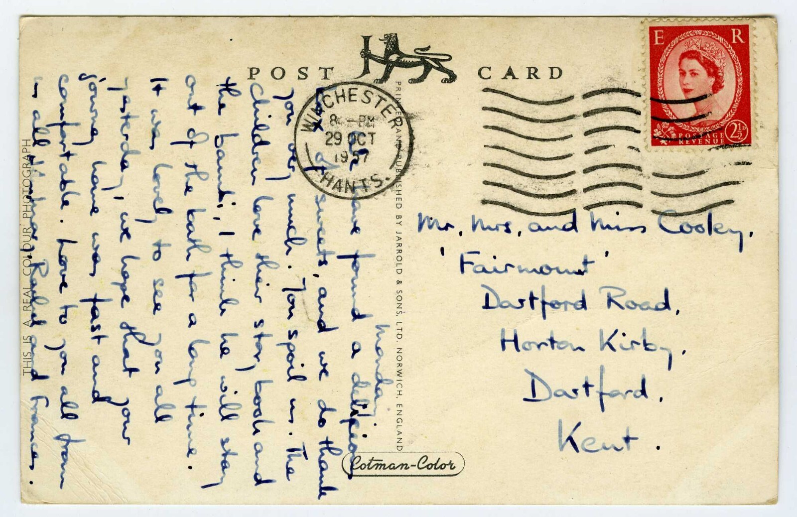 1950s Hampshire Postcard River Itchen Near Winchester Posted 29th ...