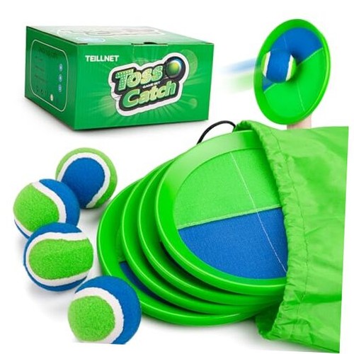 Toss and Catch Ball Set Upgraded - Kids Toys Outdoor 4 Paddles 4 Balls ...