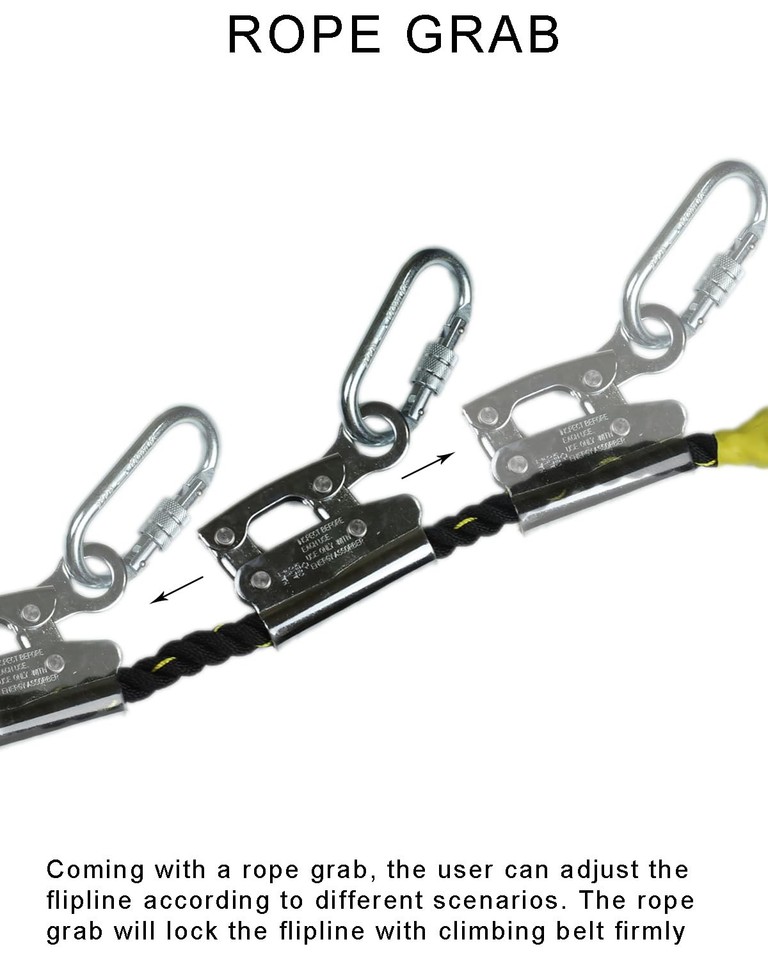 12FT Flipline Adjustable Lanyard RTOVZON Tree Climbing Lanyard for ...