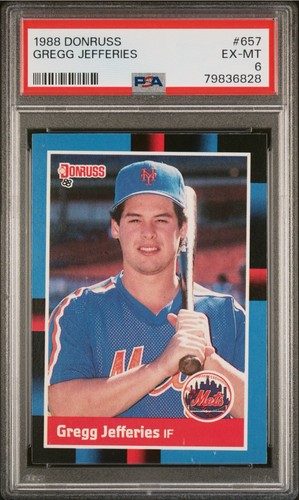 1988 Donruss Gregg Jeffries Rookie RC #657 PSA 6 EX-MT New York Mets | eBay