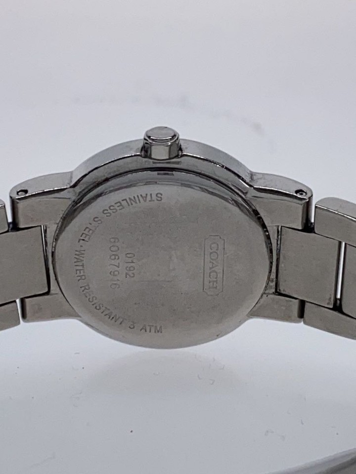 COACH 0192 Quartz Analog Stainless Steel Silver Watch Excellent JAPAN ...