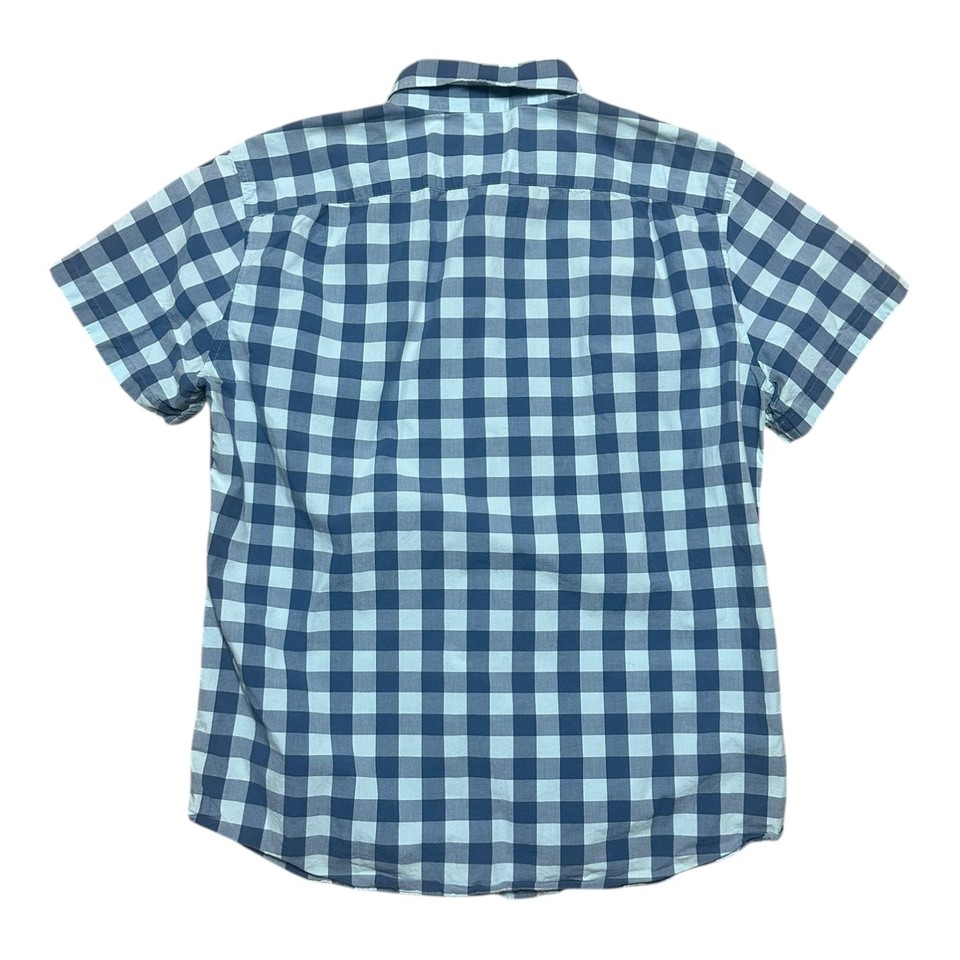 J.Crew Men's L Slim Fit Blue Gingham Short Sleeve Button-Up Shirt | eBay
