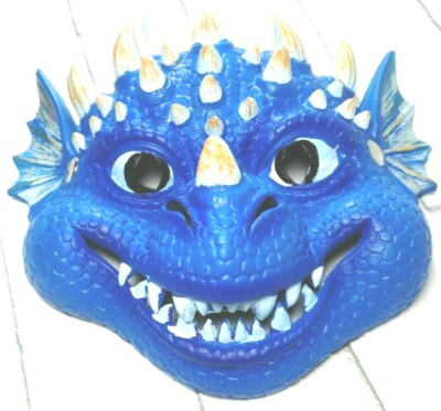 Child's Dragon Mask Costume Rubber Dragon 8" Mask With Horns For Kids ...