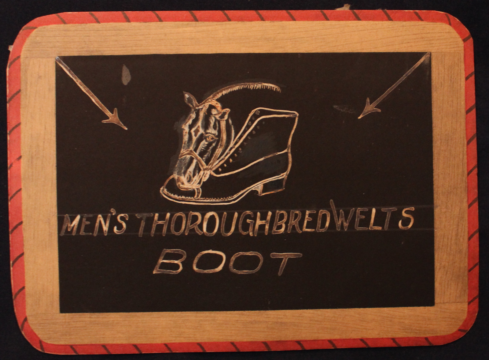 Original Early 1900s Hand Drawn Sign Men’s Thoroughbred Welts Boot | eBay