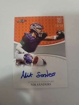 NIK SANDERS #10/15 AUTO ORANGE 2022 LEAF PERFECT GAME NATIONAL SHOWCASE ...