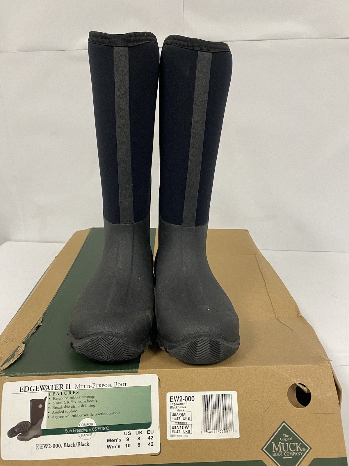 Muck Boot Edgewater II EW2-000 Rubber Synthetic Unisex Boots Black Men ...