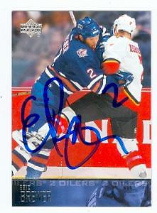 Eric Brewer autographed Hockey Card (Edmonton Oilers) 2003 Upper Deck ...