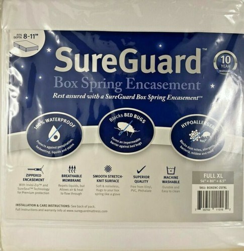 SureGuard BOXENC-ZEF Full Size Box Spring Encasement 100% Waterproof ...