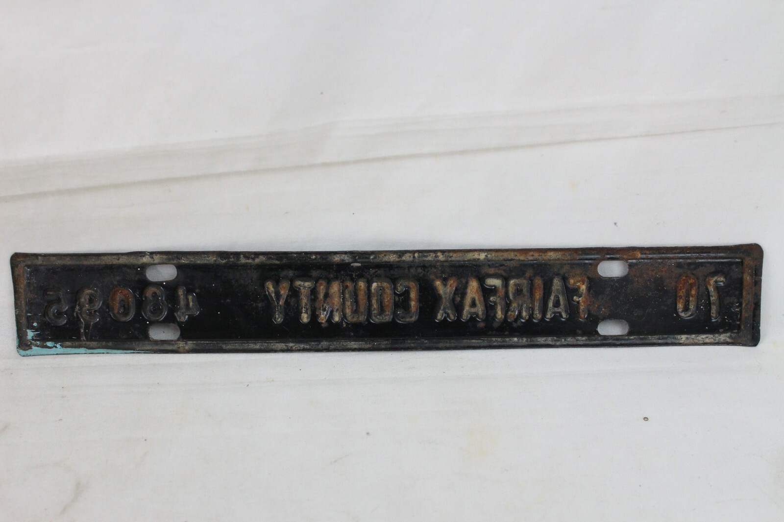Vintage VIRGINIA Vienna License Plate Topper 1970 Fairfax County Black ...