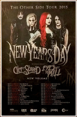 NEW YEARS DAY GET SCARED Malevolence Ltd Ed RARE Tour Poster +BONUS ...