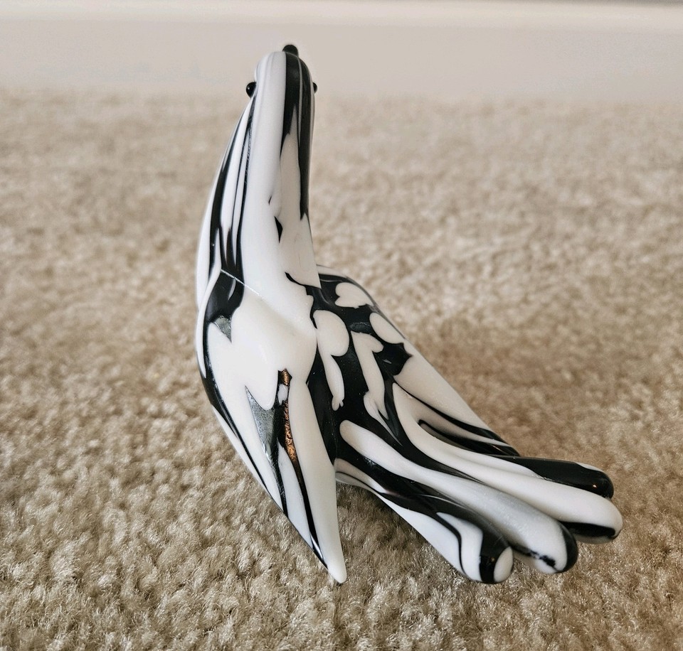 Archimede Seguso Murano Black White Italian Art Glass Bird Dove Figure Sculpture | eBay