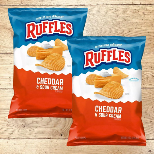Ruffles Have Ridges Potato Chips CHEDDAR & SOUR CREAM Crunchy Snack 8oz ...