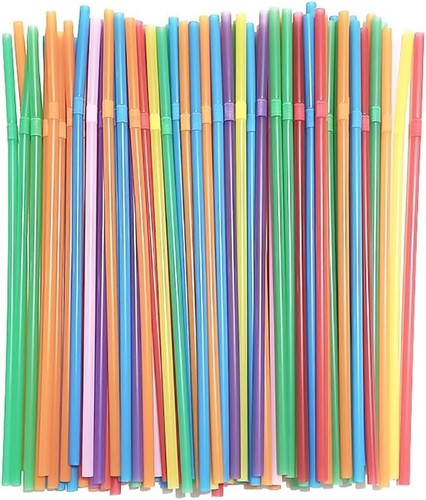 400 ct Drinking STRAWS Bendable Flexible Plastic Bendy Straw Neon Color ...