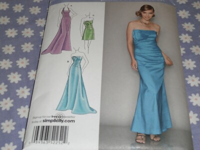 SIMPLICITY 2252 MISSES EVENING DRESS IN 2 LENGTHS PATTERN-UNCUT-4-12 ...