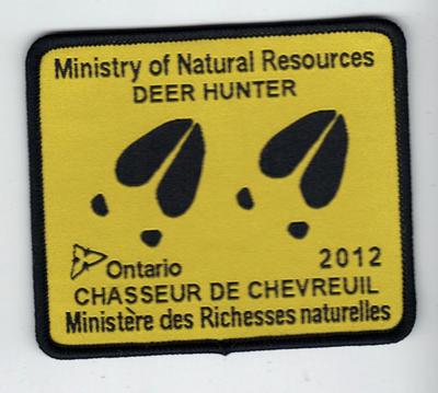 2012 ONTARIO MNR DEER HUNTER PATCH-MICHIGAN DNR DEER-BEAR-MOOSE-ELK ...
