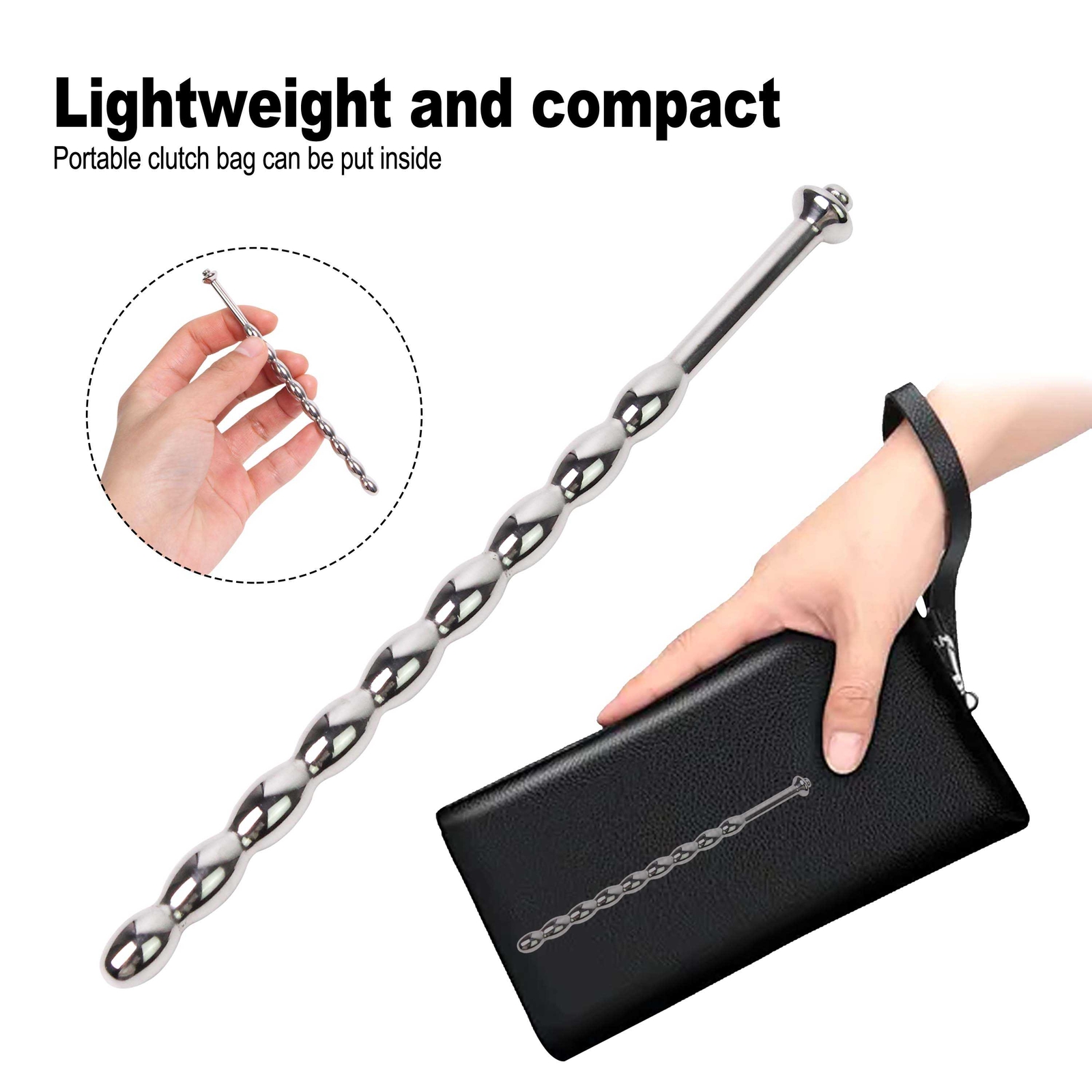 Male E-Stim Stainless Steel Sounding Penis Plug Beads Stretcher Dilator ...