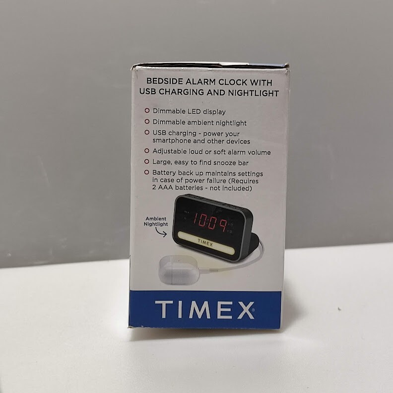 Timex+Bedside+Dual+Alarm+Clock+with+USB+Charging+Nightlight+Snooze+Bar ...