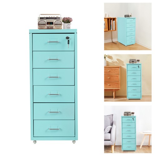 6-layer Vertical File Cabinet, Metal File Cabinet with Lock, Filing ...