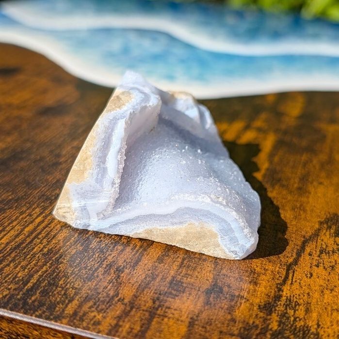 Sparkling Blue Lace Agate Specimen | Raw Druzy Crystal 2.3