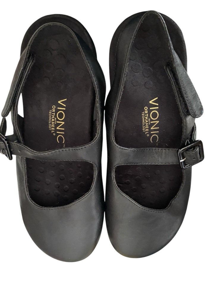Vionic Abigail Women’s Size 7 Slingback Mary Jane Flats Shoes Black | eBay