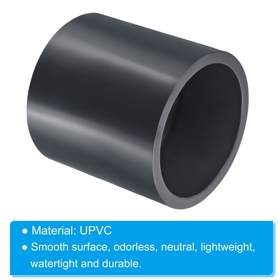 UPVC Pipe Fitting Connector 90mm Socket Straight Coupling Dark Grey ...