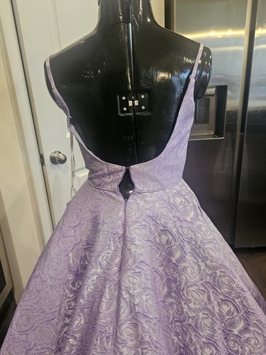 Angela And Alison Purple Floral Polyester Sleeveless Princess Ball Gown ...