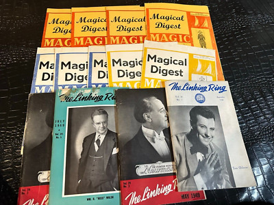 LOT OF 13 1940s/1950s magic magazines LINKING RING & MAGICAL DIGEST ...