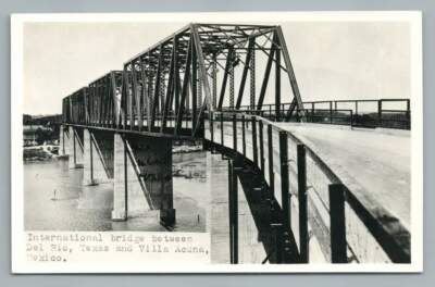 International Bridge DEL RIO Texas~Villa Acuna Mexico RPPC Border Photo ...