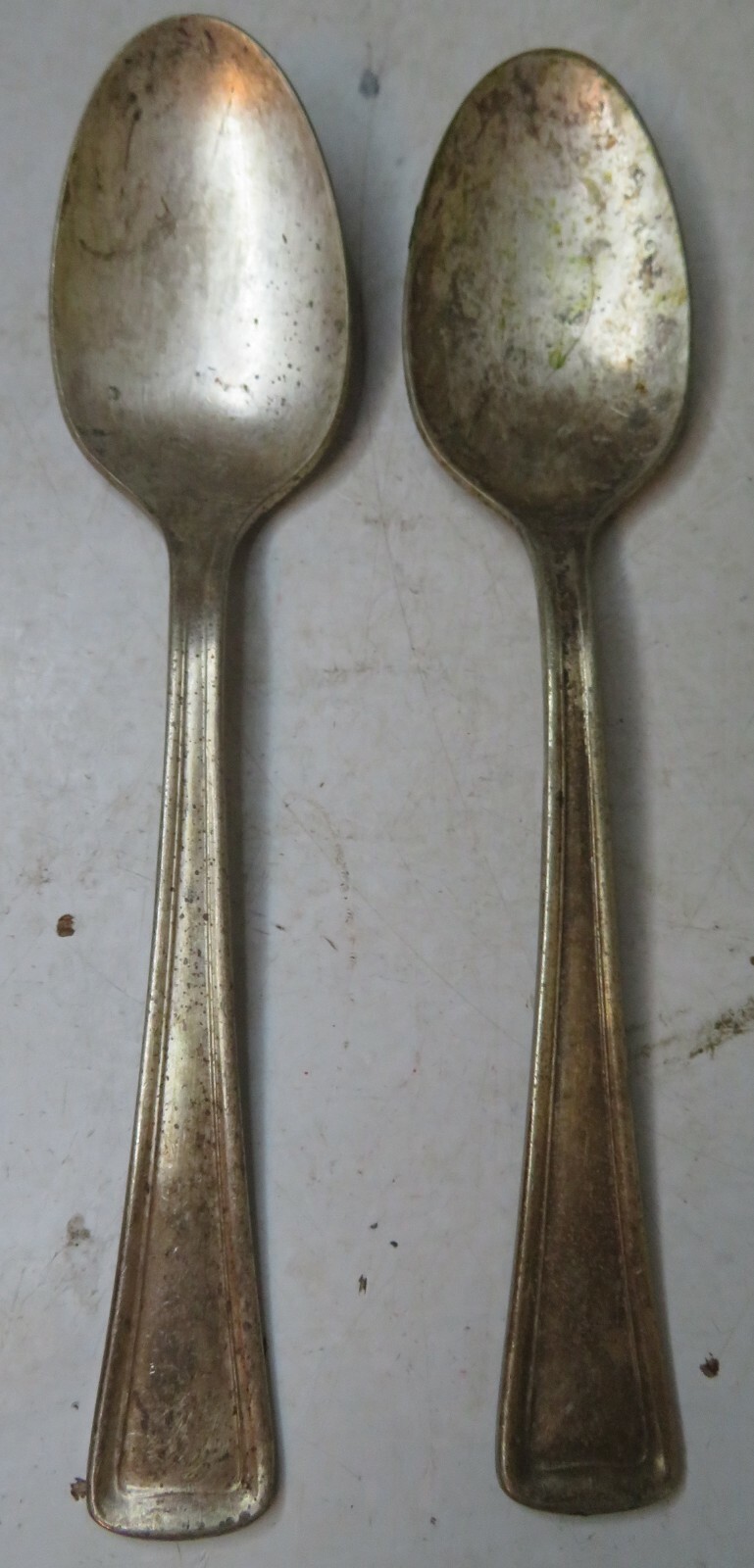 2 Vintage Victor S Co. A1+ Overlay Silver Plate Dining Teaspoon Used ...