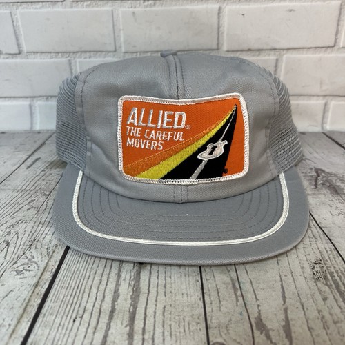 Vintage Trucker Snapback Hat Allied The Careful Movers Patch Mesh Cap ...