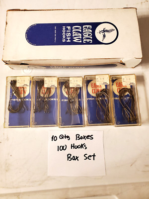 Eagle Claw -2/0- Hooks Lot = 10 Box set - 100 Hooks - Hooks Lot ...