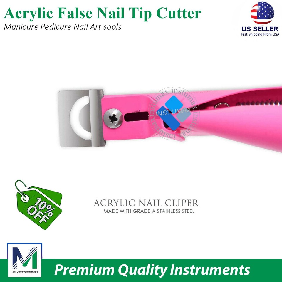 Acrylic False Nail Tip Cutter Clipper Nail Pink with Spring Manicure ...