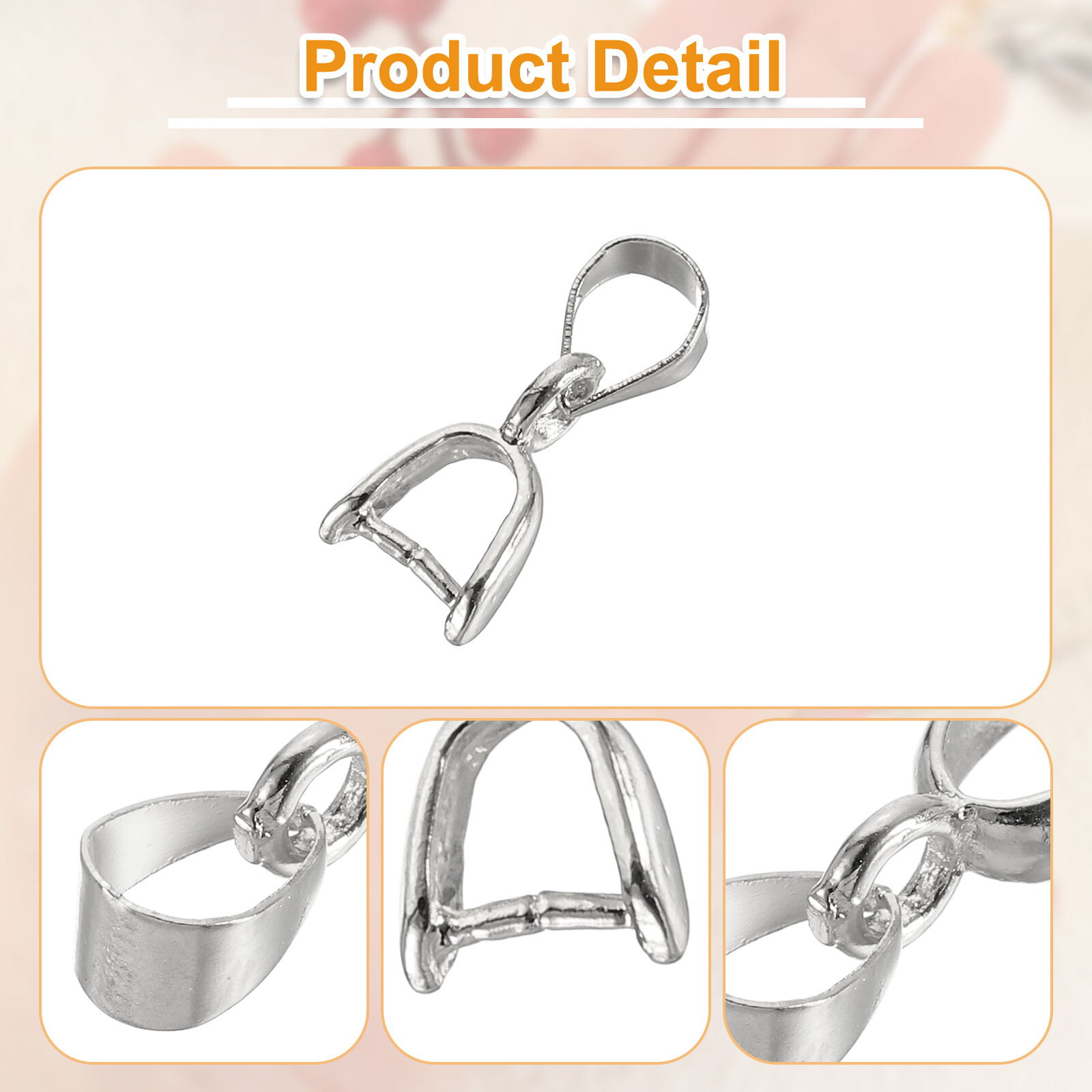 12Pcs Sterling Silver Bail Pinch Bail, 5mmx15mm Clip Clasps, Silver | eBay