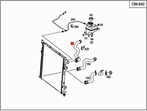 Genuine MERCEDES C292 W166 X166 GL-CLASS X166 Coolant hose 1665000475 ...