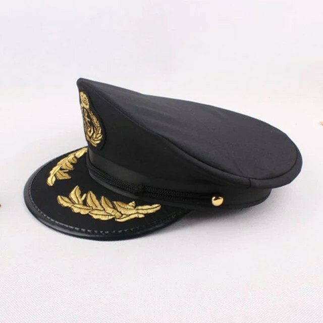 Costume Caps Police Hat Performance Uniform Black Octagonal Cap Police ...
