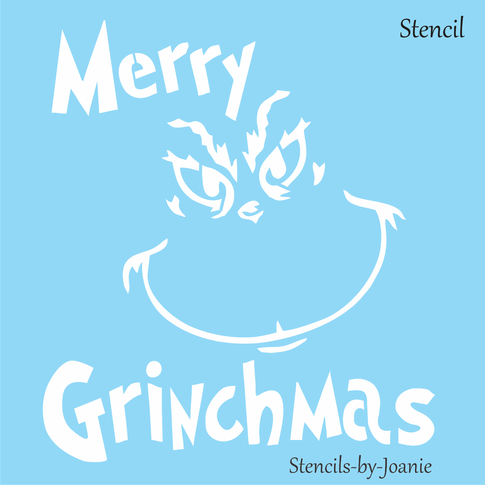Merry Grinchmas STENCIL Mr Grinch Face Popular Christmas DIY Signs ...