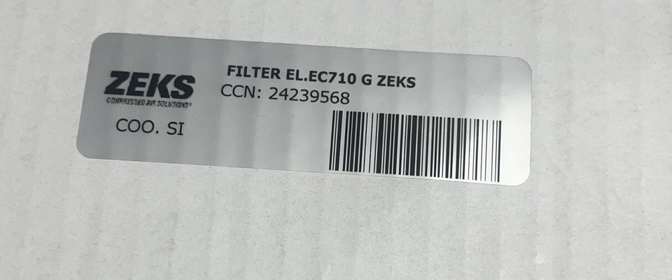 Zeks EC710G /24239568 Replacement Filter Element, BRAND NEW OEM W ...