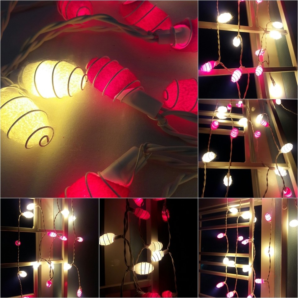 Vintage String Lights 35 lights Thai Real Silk Cocoon Handmade DIY ...