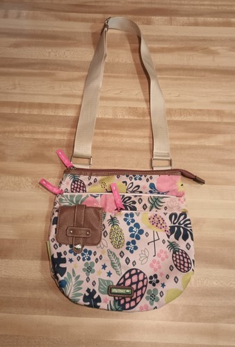 Lily Bloom Purse Bag Crossbody EUC Blush Pink Floral Bird Zipper 11 X ...