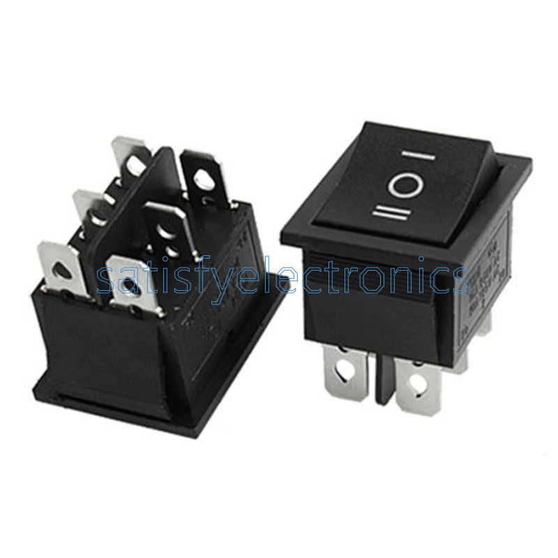 5PCS 6Pin DPDT ON-OFF-ON 3 Position Snap Boat Rocker Switch AC 6A/250V ...
