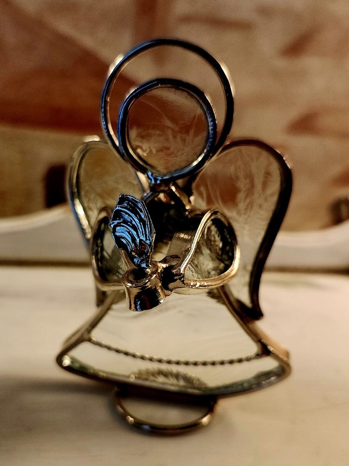 Set Of Two Handmade Stained Glass Angels Clear Glass And White Glass ...