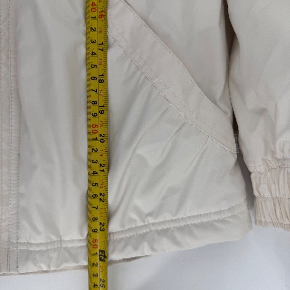Columbia Womens Cream Insulated Winter Ski Jacket Faux Fur Hood SL 4080 ...